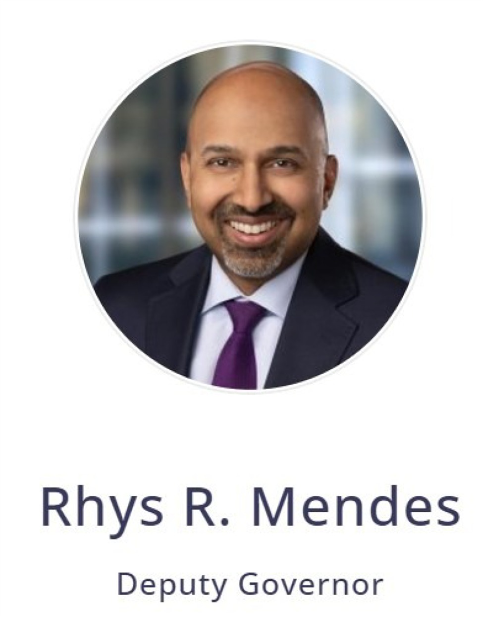 Rhys Mendes, Deputy Governor, Bank of Canada, will speak on Tuesday ...