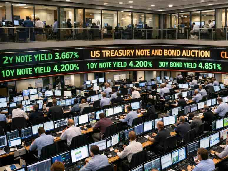 US treasury auctions $69B of 2 year notes at a high yield of ...