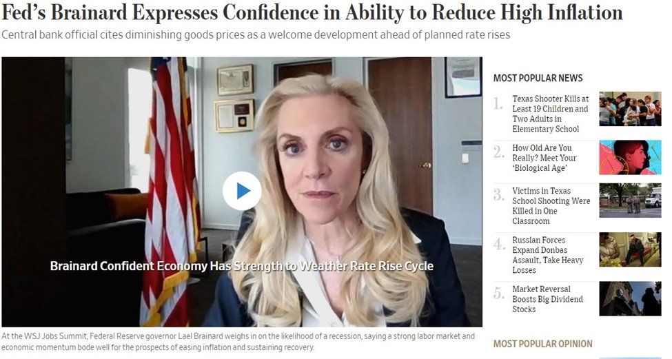 Feds Brainard: Fed is talking strong actions to bring inflation down ...