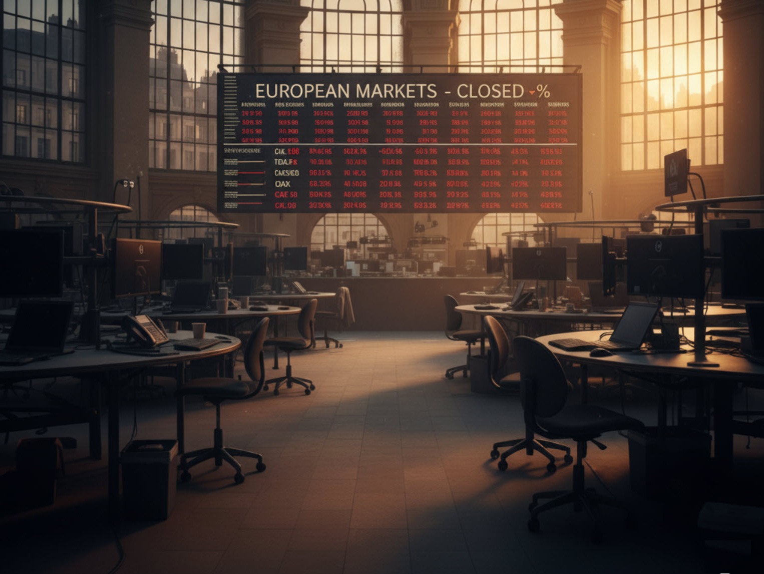 European stock indices close mixed. German DAX and UK's FTSE 100 close ...