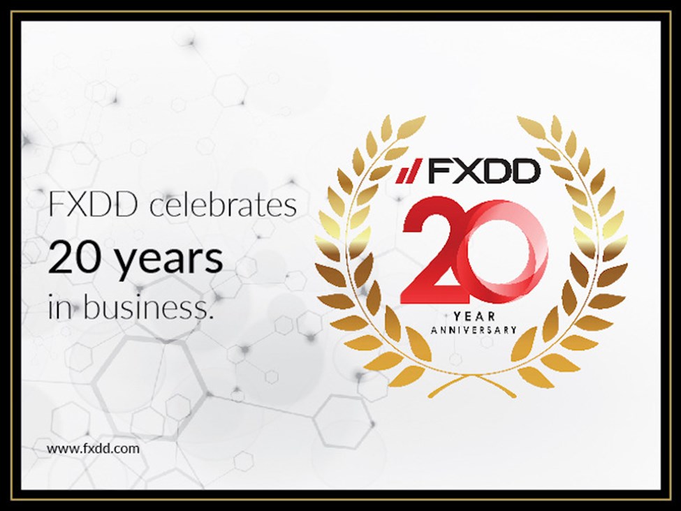 FXDD Celebrating 20 Years in the Financial Industry | investingLive