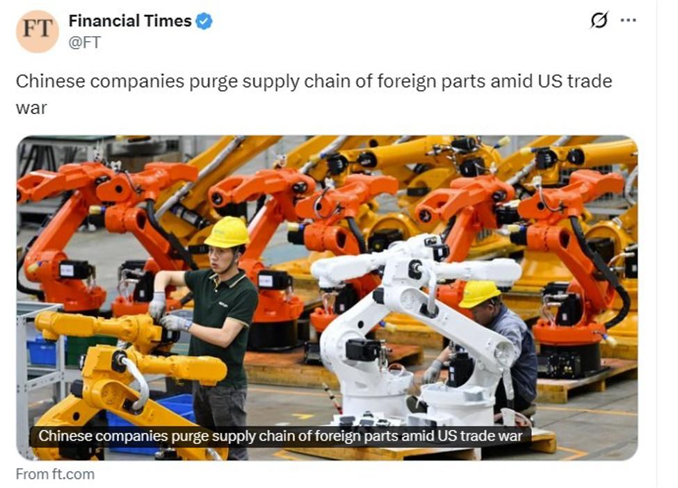 FT: Chinese companies accelerating a purge of foreign components from ...