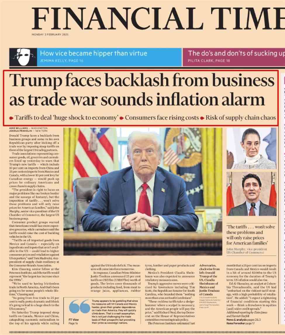 Trump tariff trade war - inflation, economic shock, hit to consumers ...