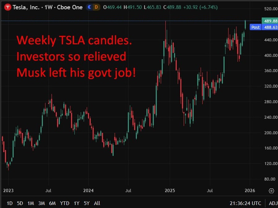 Tesla hits record high as robotaxi optimism outweighs EV sales ...