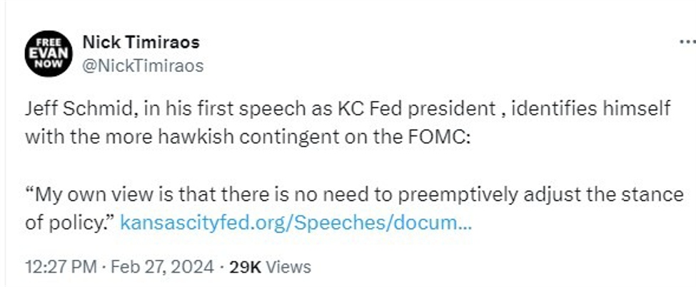 Kansas City Federal Reserve President Schmid is the new Hawk on the ...